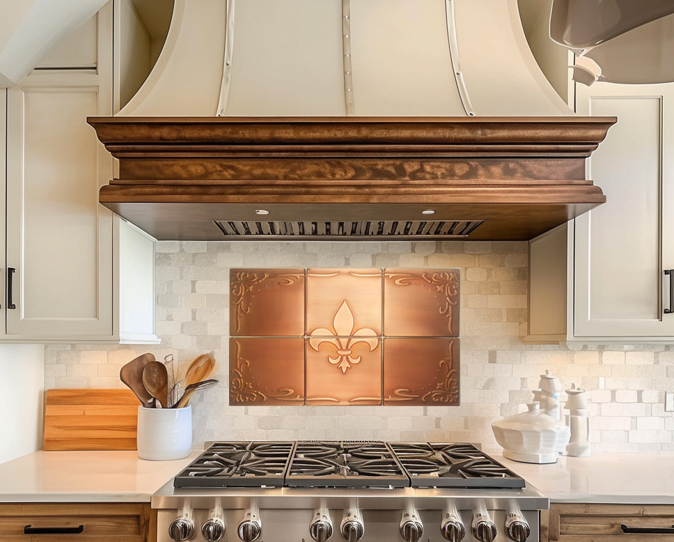 Fleur de lis - Set of 6 Handmade tiles Perfect for Your Kitchen Backsp – MyMetalCraft