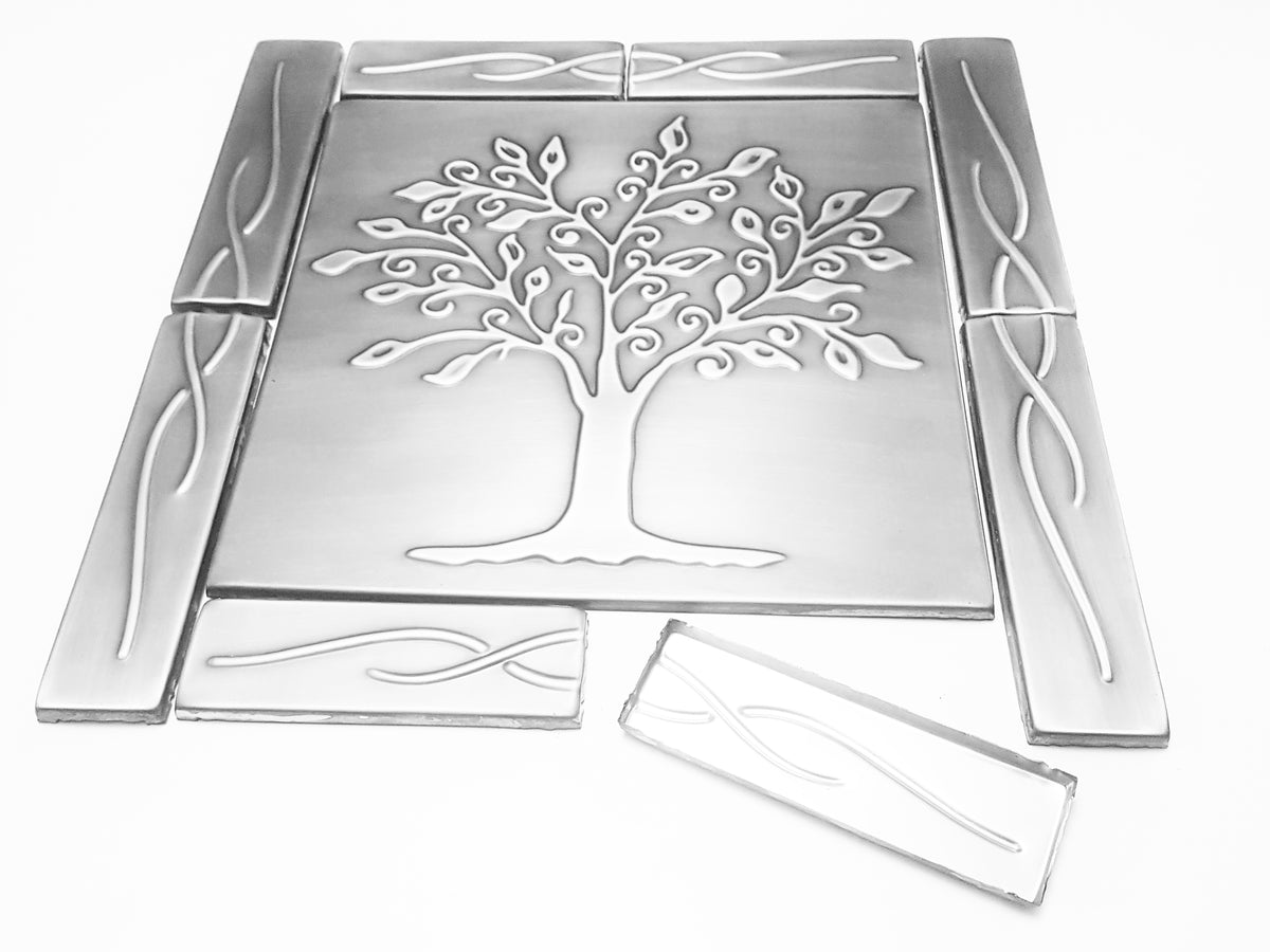 Set Of 9 Metal Tiles Tree Of Life Wall Art Backsplash Kitchen Copper