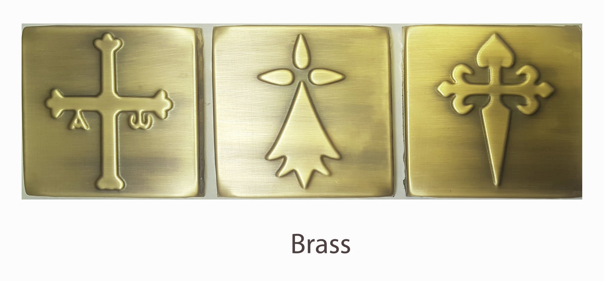 Set of 3 metal tiles the Asturian Cross, the Breton Cross and The Cros ...