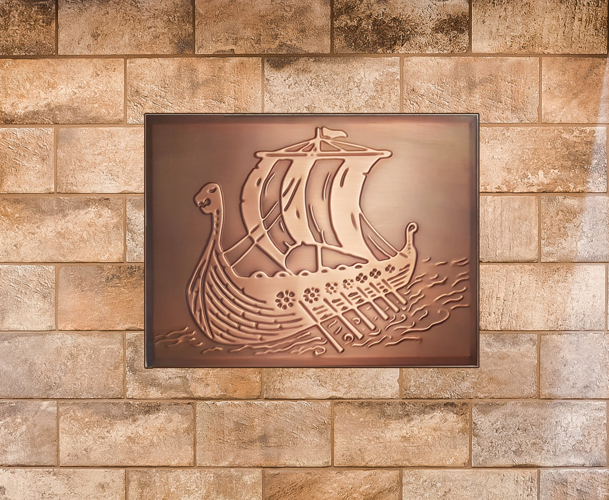 Viking boat wall art, Viking wall art, Metal wall art with viking anci ...