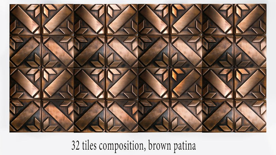 Brown Patined Copper Tiles - set of 32 pcs. – MyMetalCraft