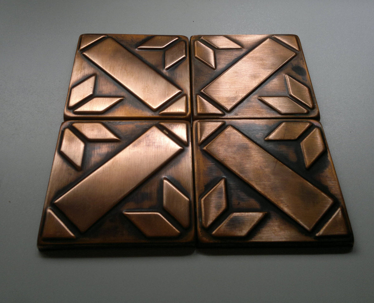 Brown Patined Copper Tiles - set of 32 pcs. – MyMetalCraft
